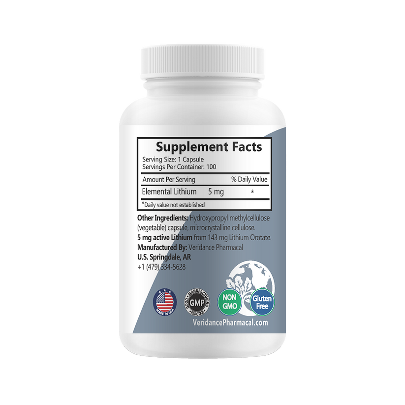 Lithium Orotate (5mg) – Veridance Pharmacal